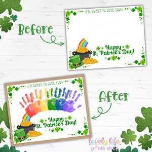 Printable St. Patrick's Day Handprint Craft, Handprint Art, Handprint ...