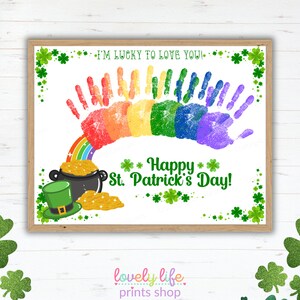 Printable St. Patrick's Day Handprint Craft, Handprint Art, Handprint ...