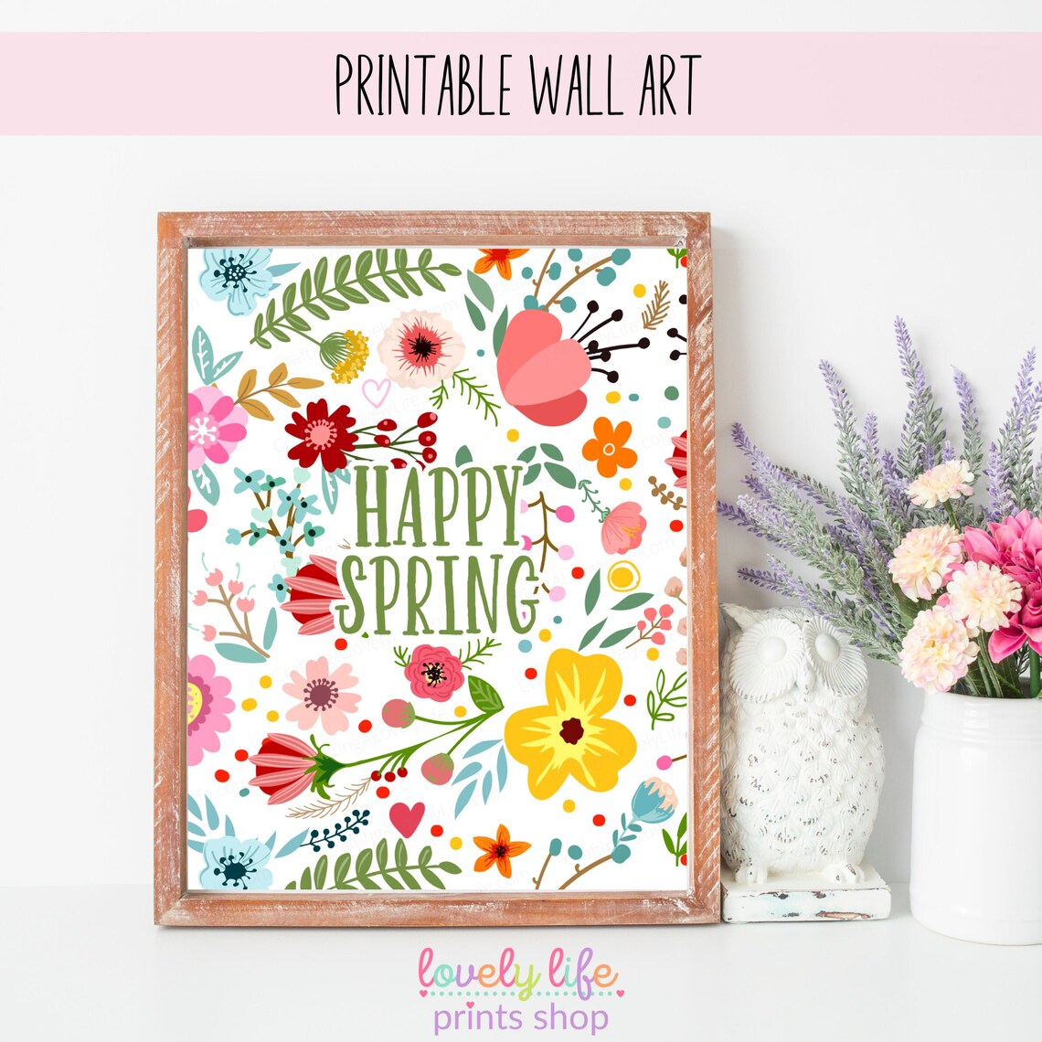 Happy Spring Printable Art, Spring Art, Spring Printables, Easter Art ...