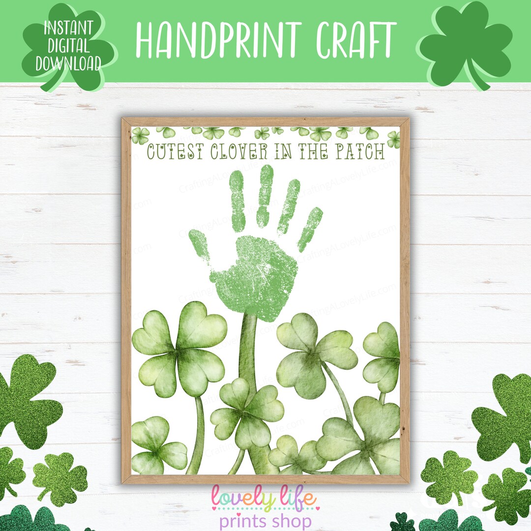 Printable St Patricks Day Handprint Craft, Handprint Art, Handprint ...