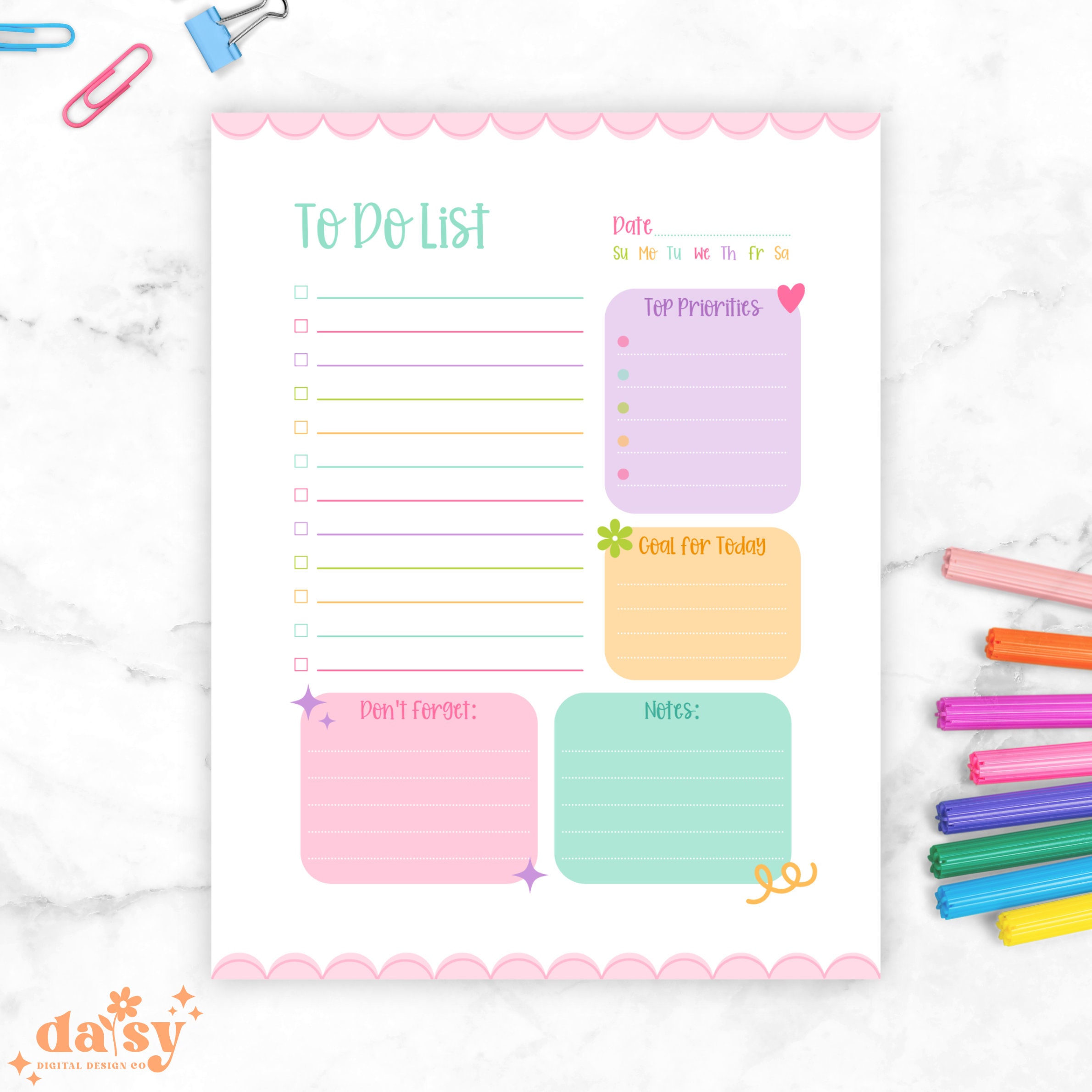 Printable to Do List, ADHD to Do List, Daily Planner, Digital Planner ...