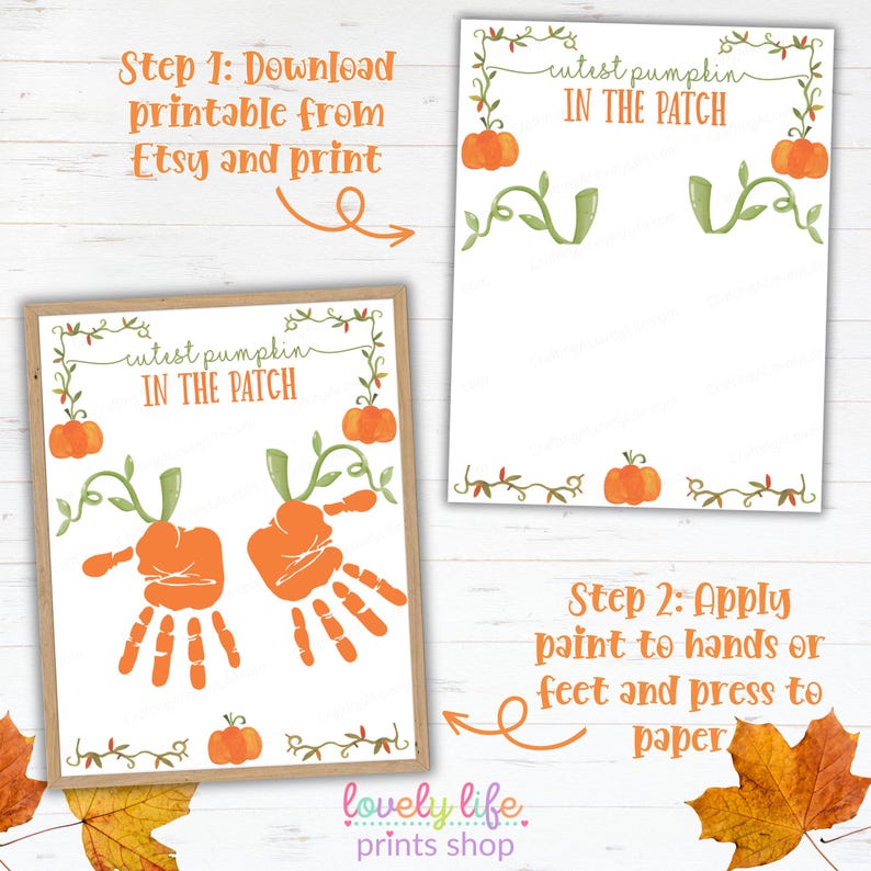 Printable Pumpkin Handprint Craft, Cutest Pumpkin in the Patch ...