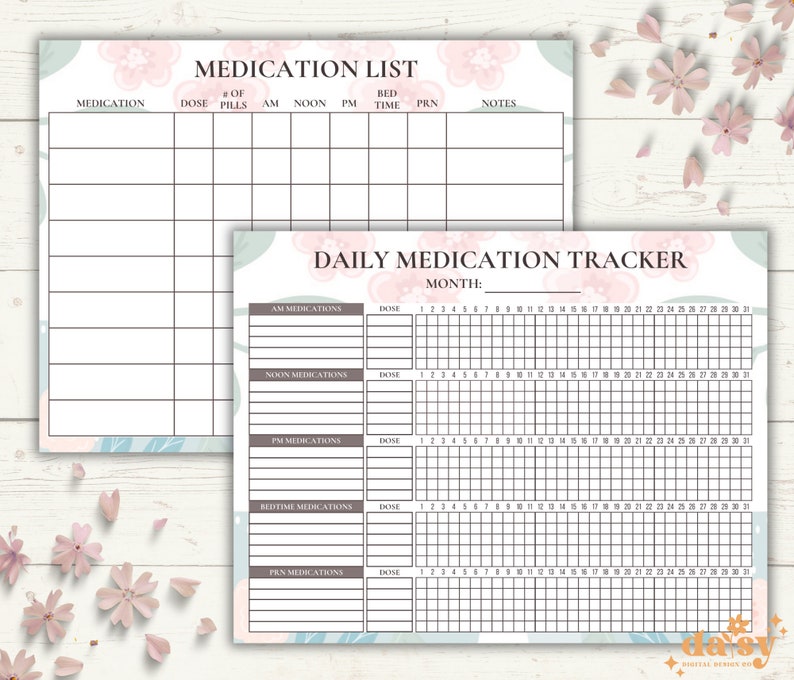 Daily Medication Tracker, Medication Log, Medication Sheet, Medication ...