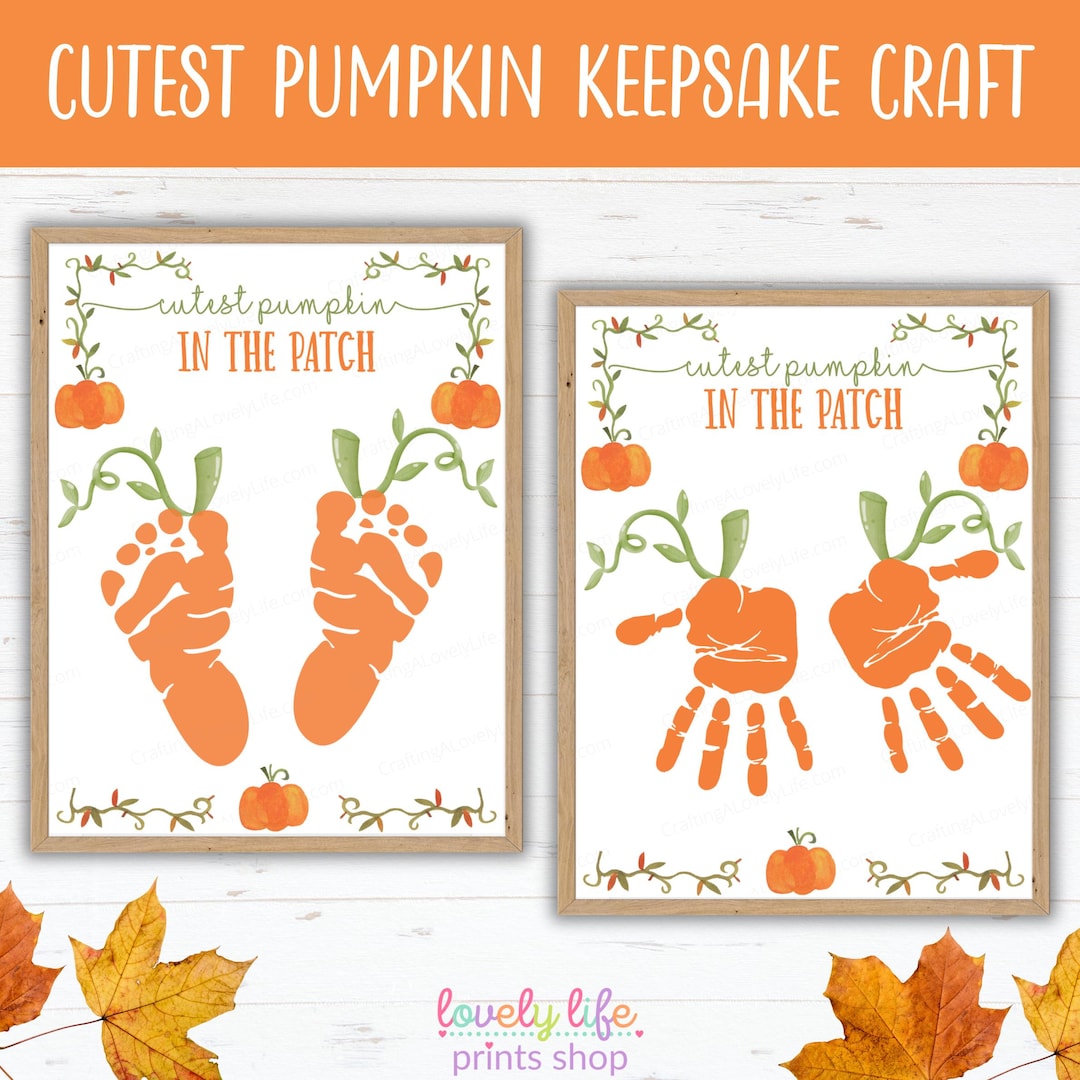Printable Pumpkin Handprint Craft, Cutest Pumpkin in the Patch ...