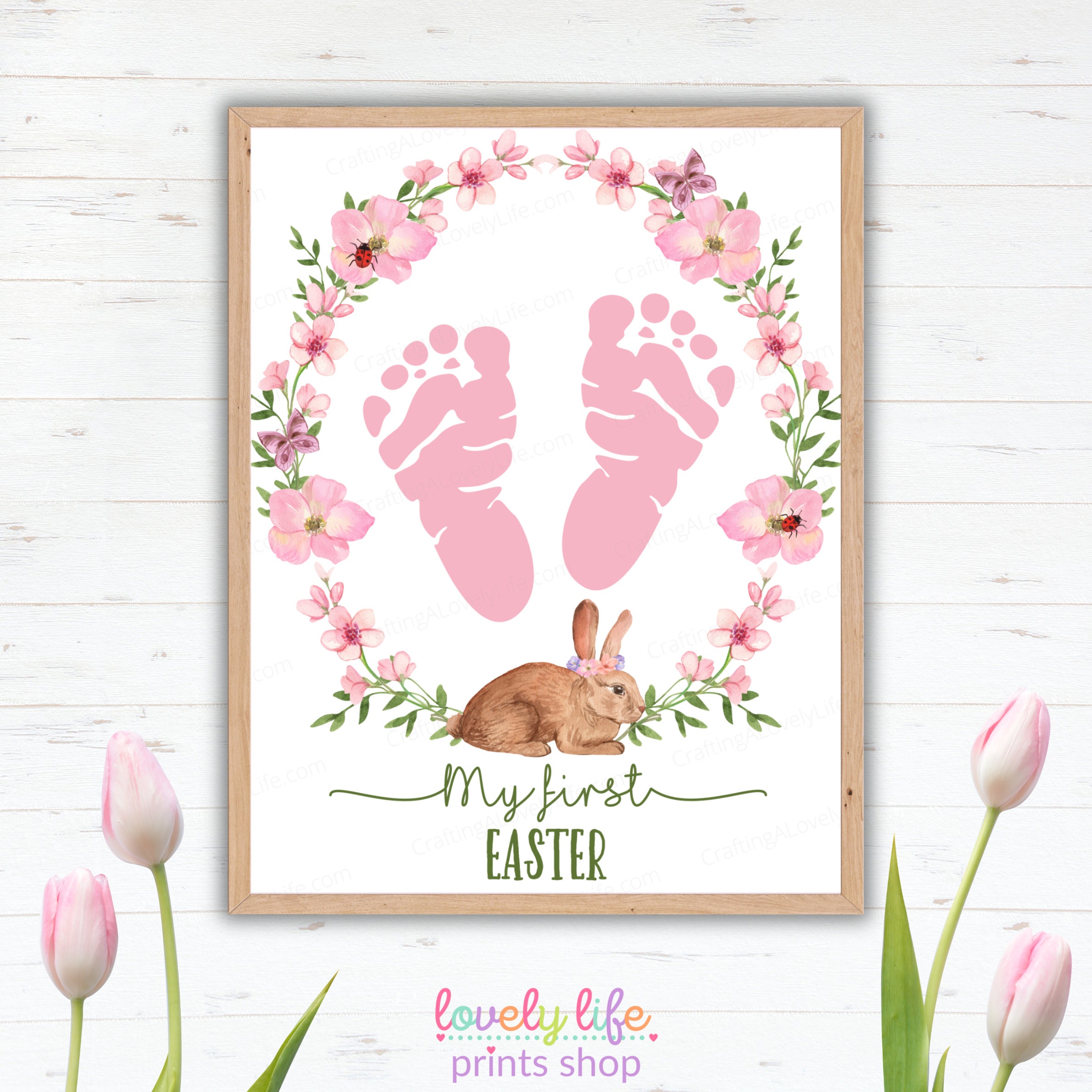 Printable My First Easter Footprint Craft, Footprint Art, Footprint ...