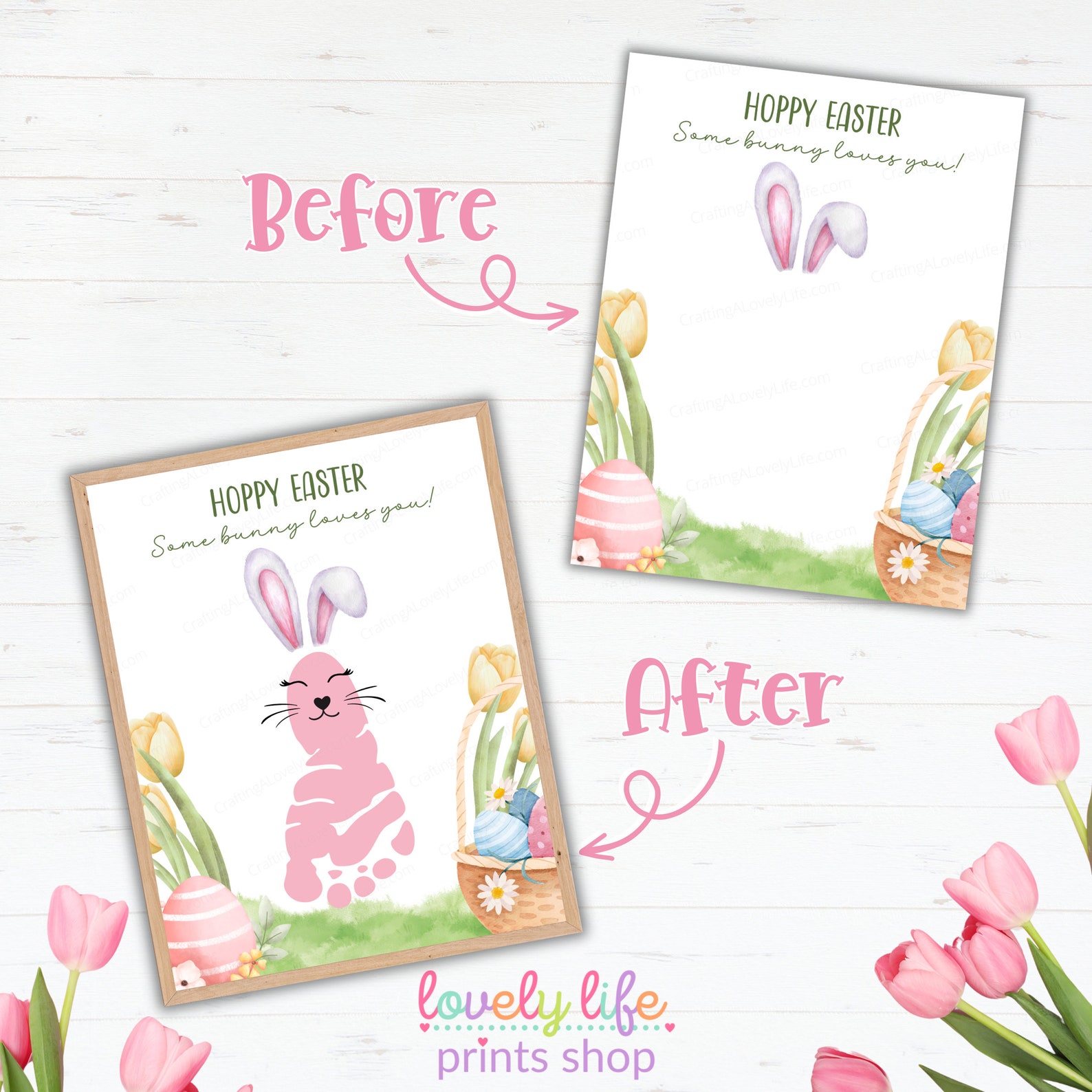 Some Bunny Loves You Footprint Craft, Hoppy Easter Footprint Art Craft ...