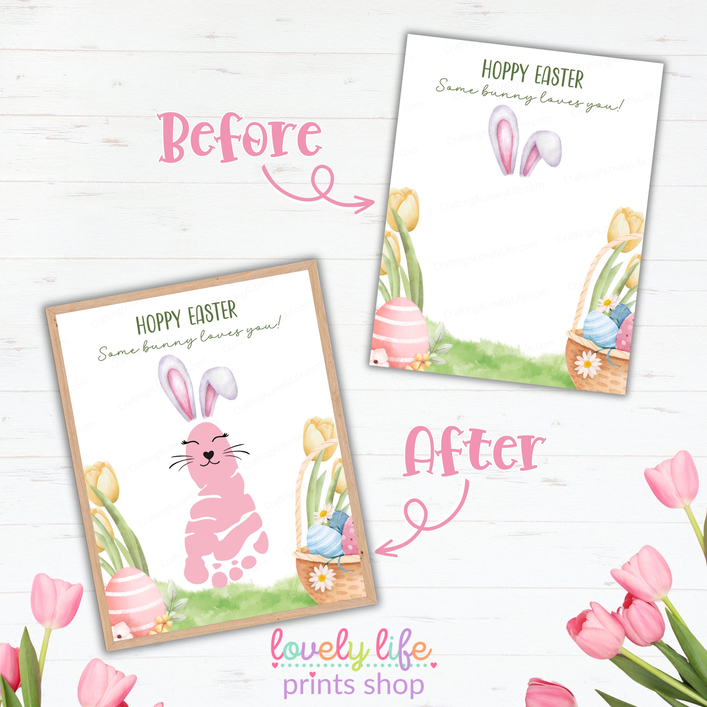 Some Bunny Loves You Footprint Craft, Hoppy Easter Footprint Art Craft ...