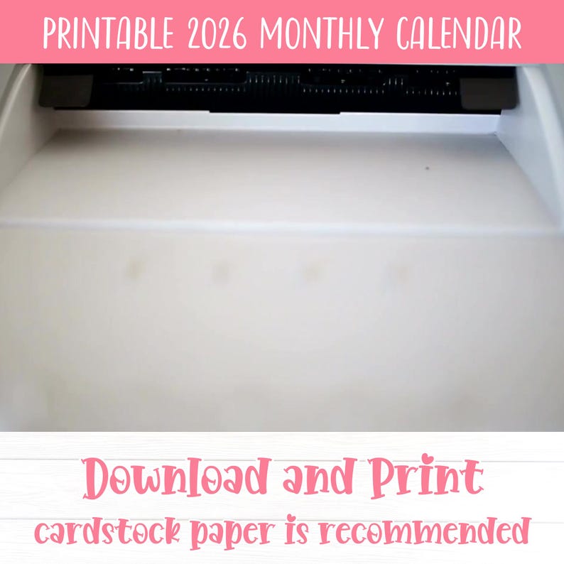 Printable 2026 Monthly Calendar, Seasonal & Holiday Themed, 12-month ...