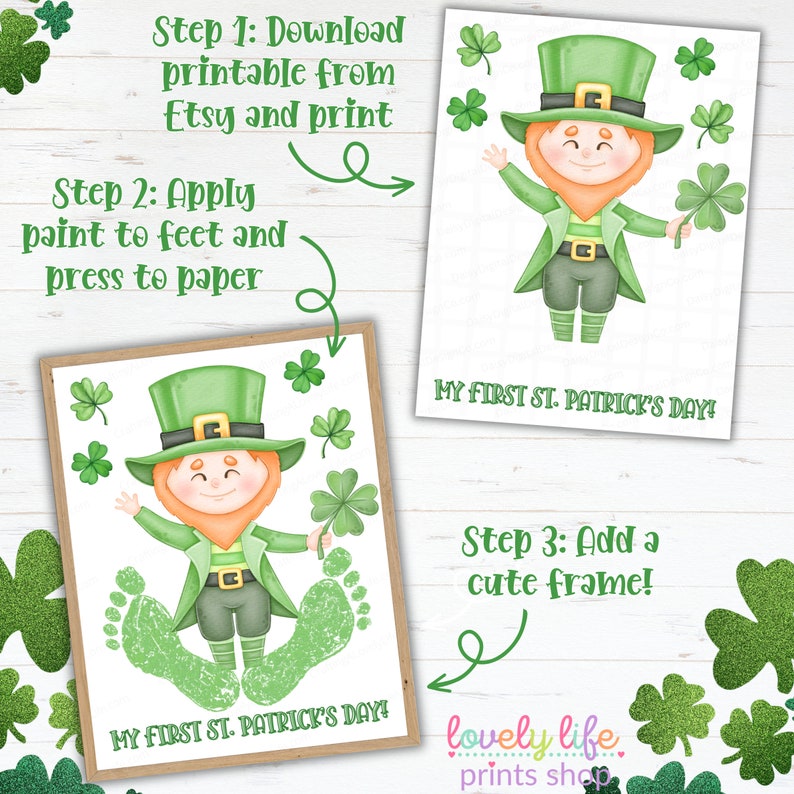 Printable My First St. Patrick's Day Footprint Craft, Footprint Art ...