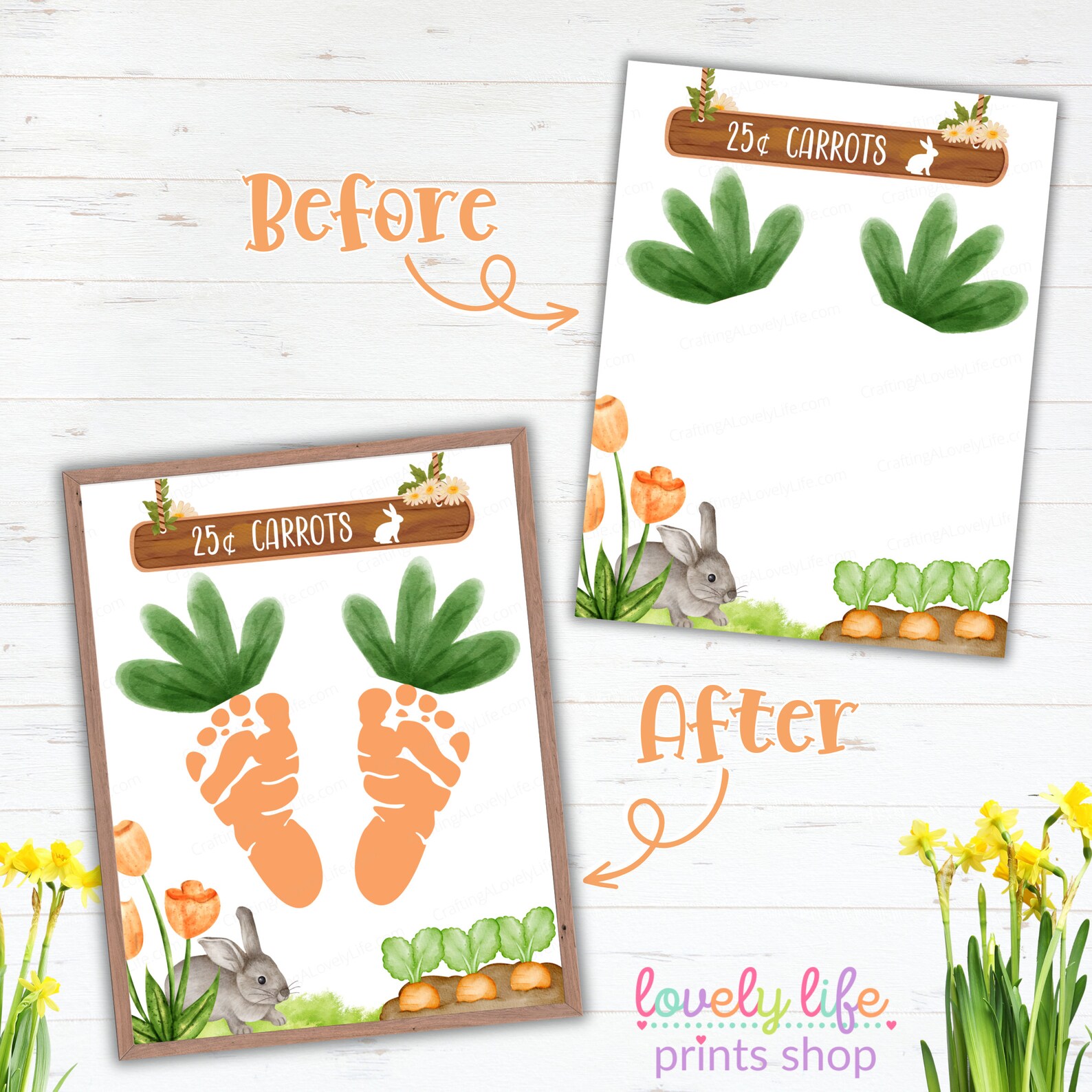 Printable Easter Footprint Craft, Footprint Art Craft, Footprint Sign ...