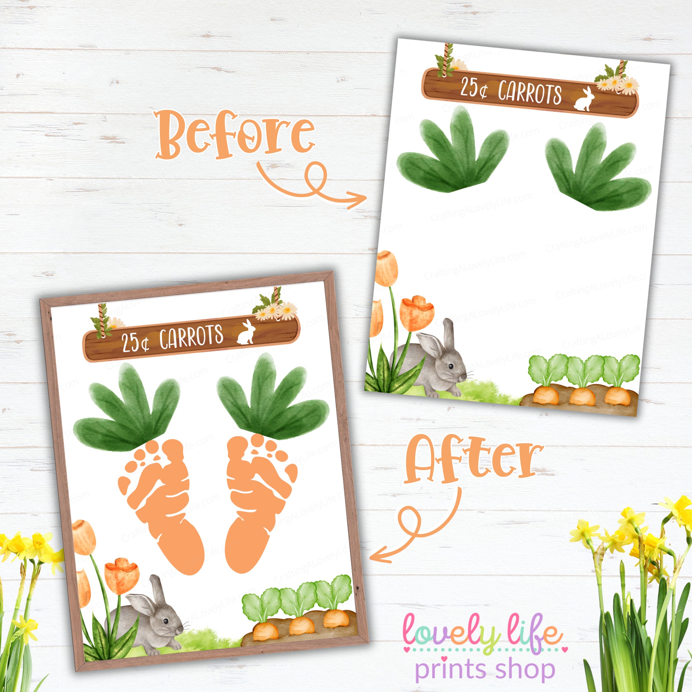Printable Easter Footprint Craft, Footprint Art Craft, Footprint Sign ...
