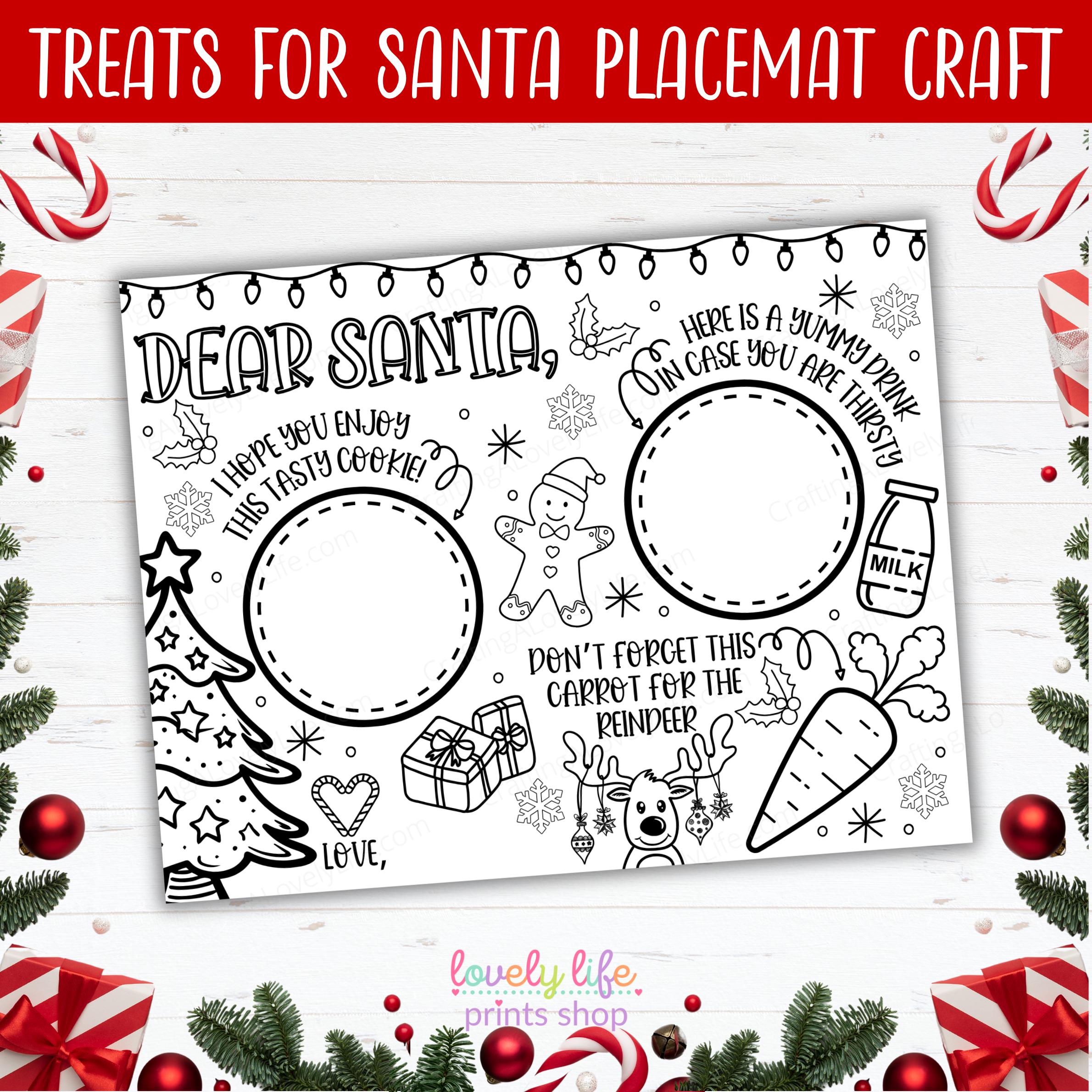Cookies for Santa Tray, Milk and Cookies for Santa Printable Placemat ...
