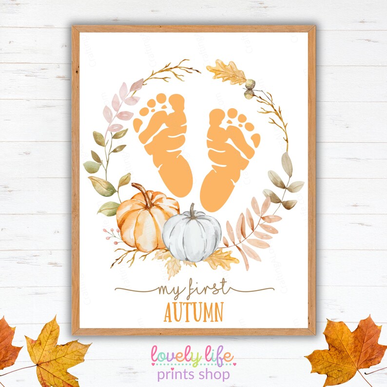 Printable Autumn Footprint Keepsake, My First Autumn Footprint Art ...