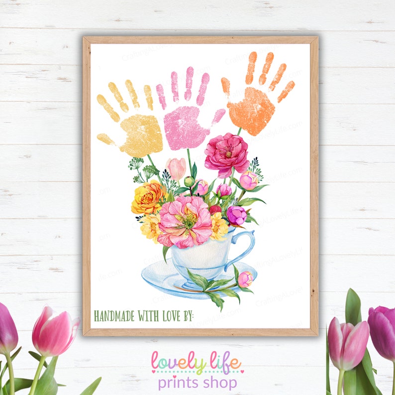 Printable Mother's Day Handprint Craft, Handprint Art, Handprint Sign ...