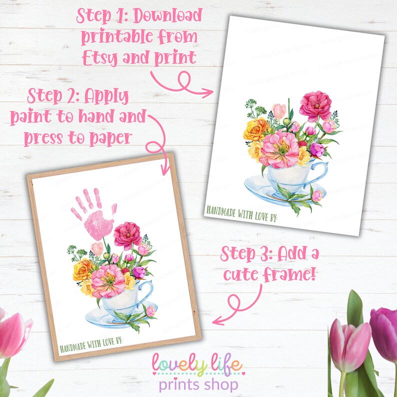 Printable Mother's Day Handprint Craft, Handprint Art, Handprint Sign ...