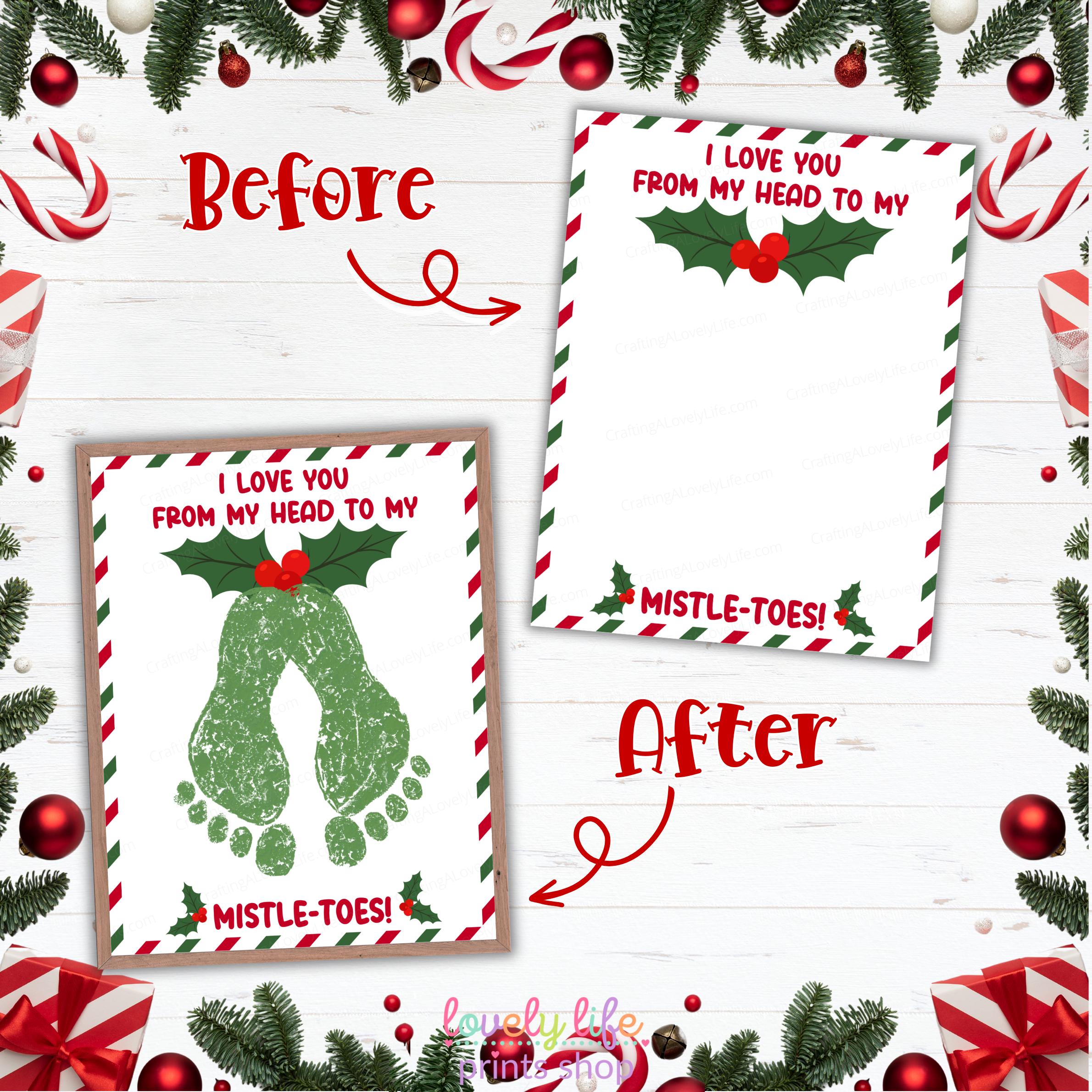 Mistletoes Footprint Craft, Christmas Footprint Craft, First Christmas ...
