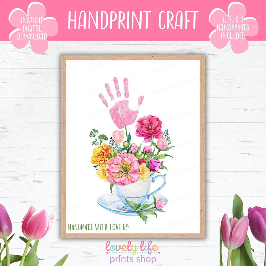 Printable Mother's Day Handprint Craft, Handprint Art, Handprint Sign ...