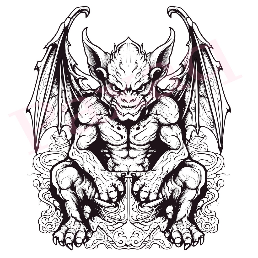 Gargoyle Svg, Evil Gargoyle Svg, Gargoyle Clipart Cutfile for Shirt ...