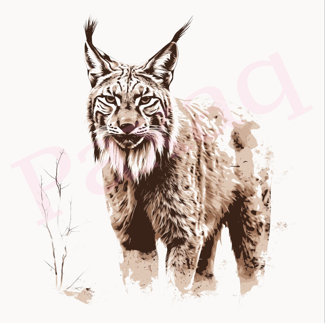 Lynx Svg, Alert Lynx Svg, Lynx Vector Cutfile Png Pdf for Mugs, Tattoos ...