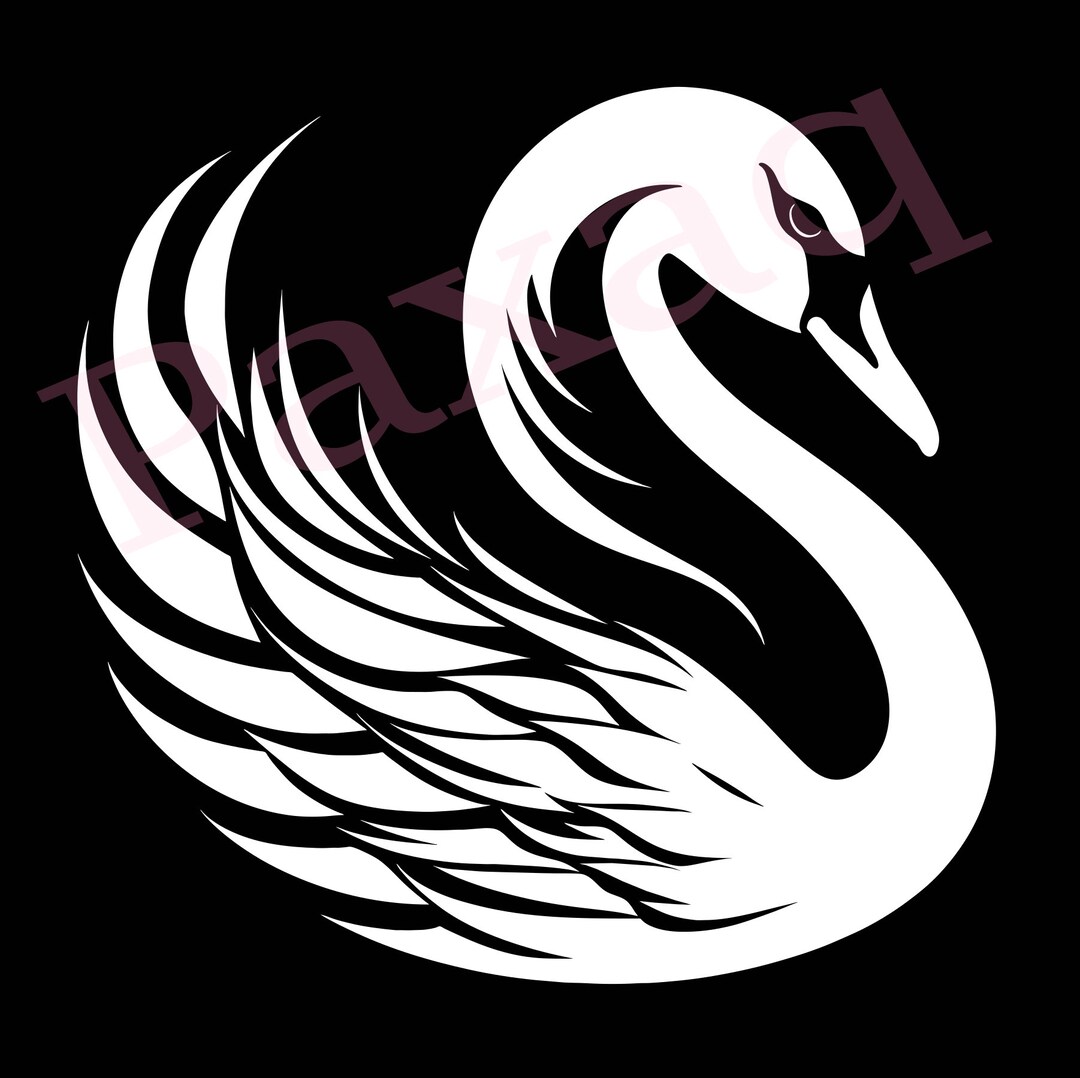 Swan Svg, Elegant Swan Svg, Swan Png Pdf Clipart Silhouette Cutfile Decal for T-shirts, Mugs ...