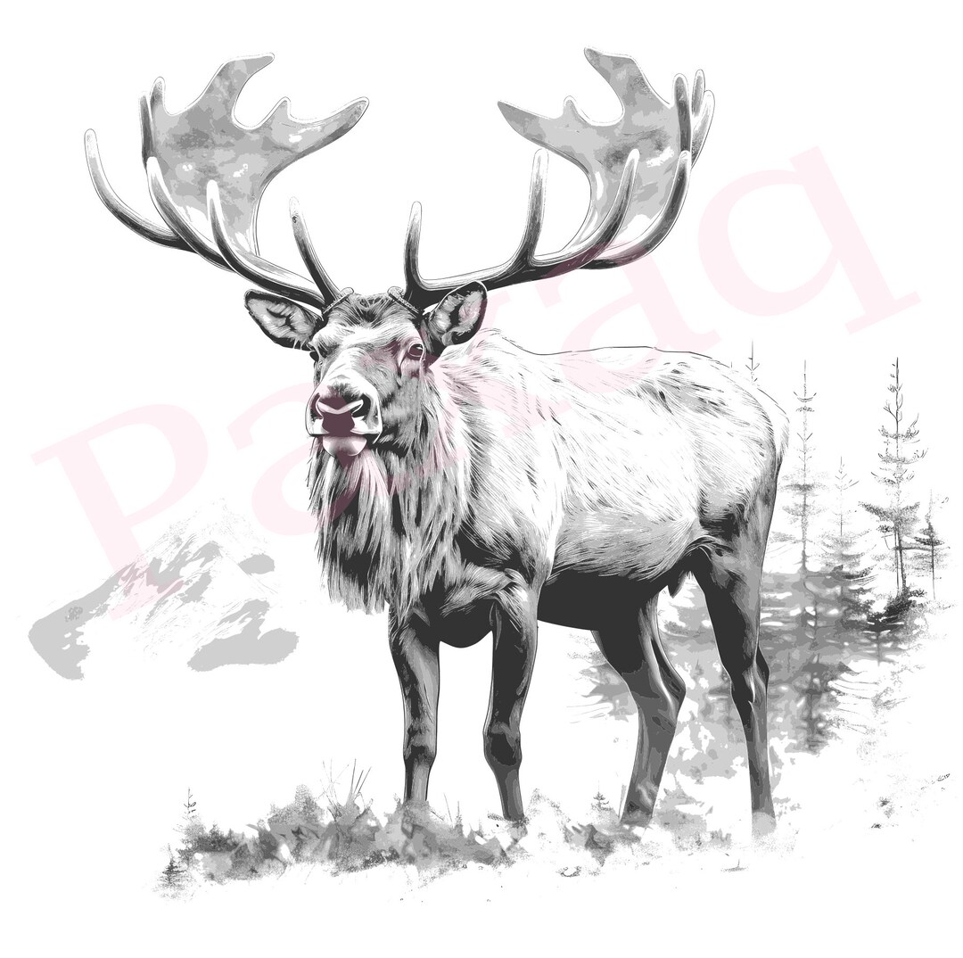 Caribou Svg, Strong Caribou Svg, Caribou Vector Cutfile Png Pdf for ...