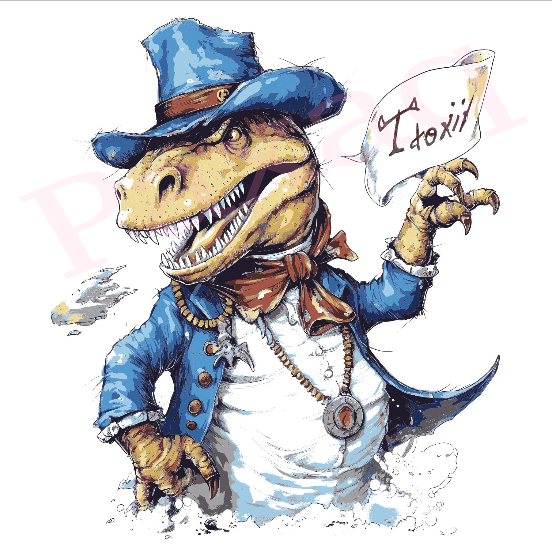 Cartoonish Pirate T-rex Svg Pirate Captain T-rex Vector - Etsy