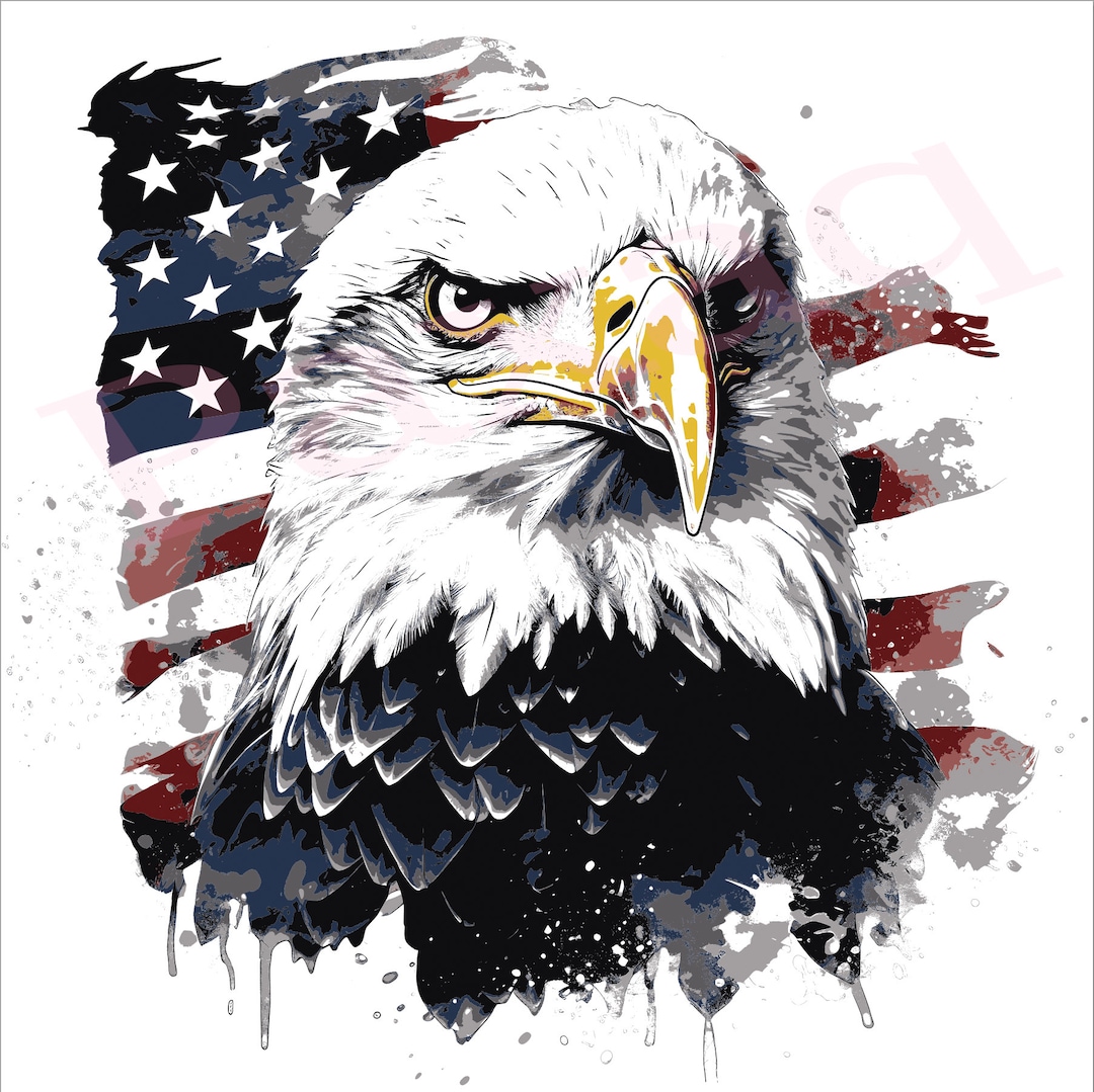 Bald Eagle Svg, Stars and Stripes Svg, Eagle With National Flag Svg ...
