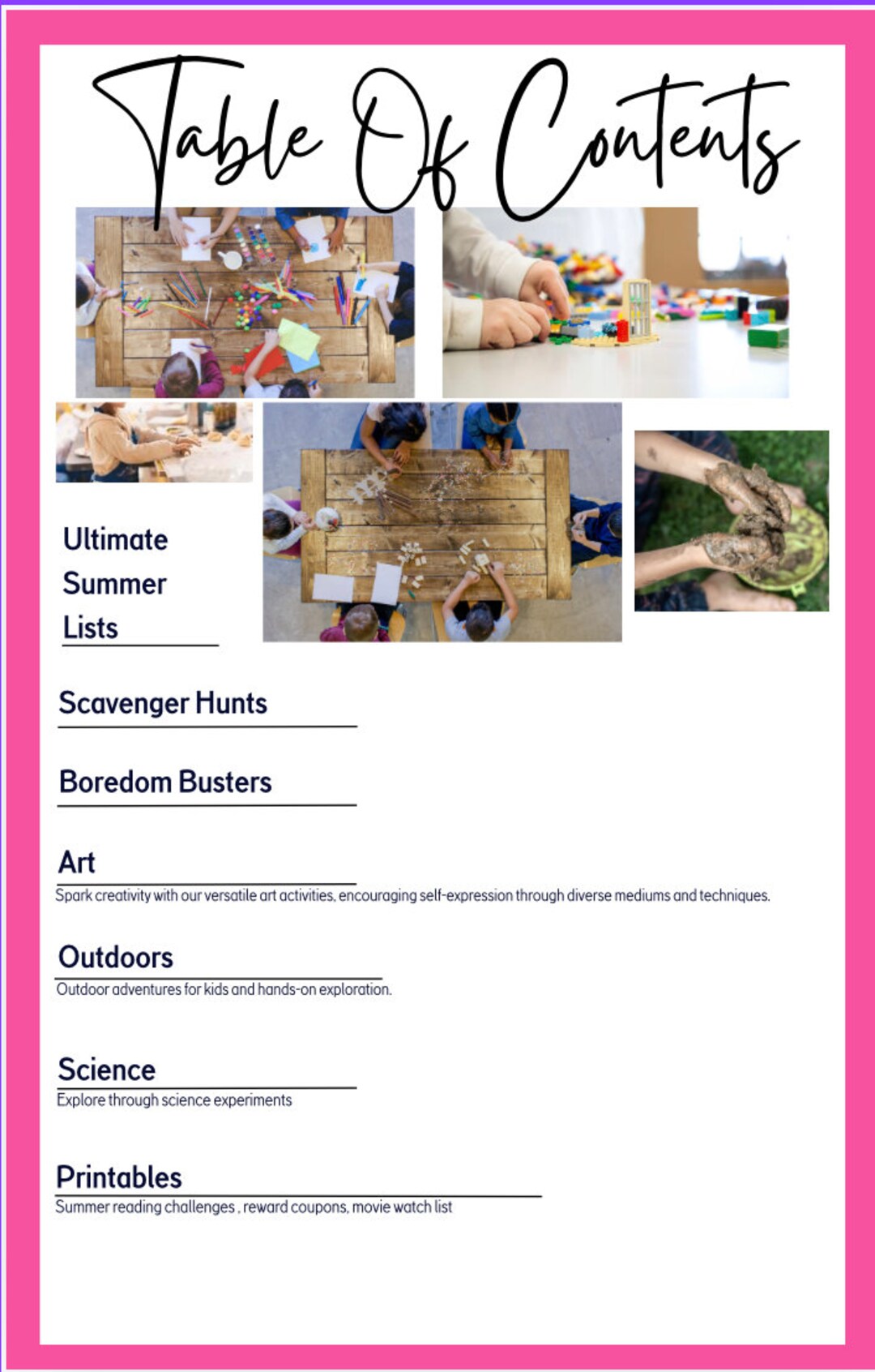 Summer Activity Guide 2024 for Kids Printable,summer Planner Bucket ...