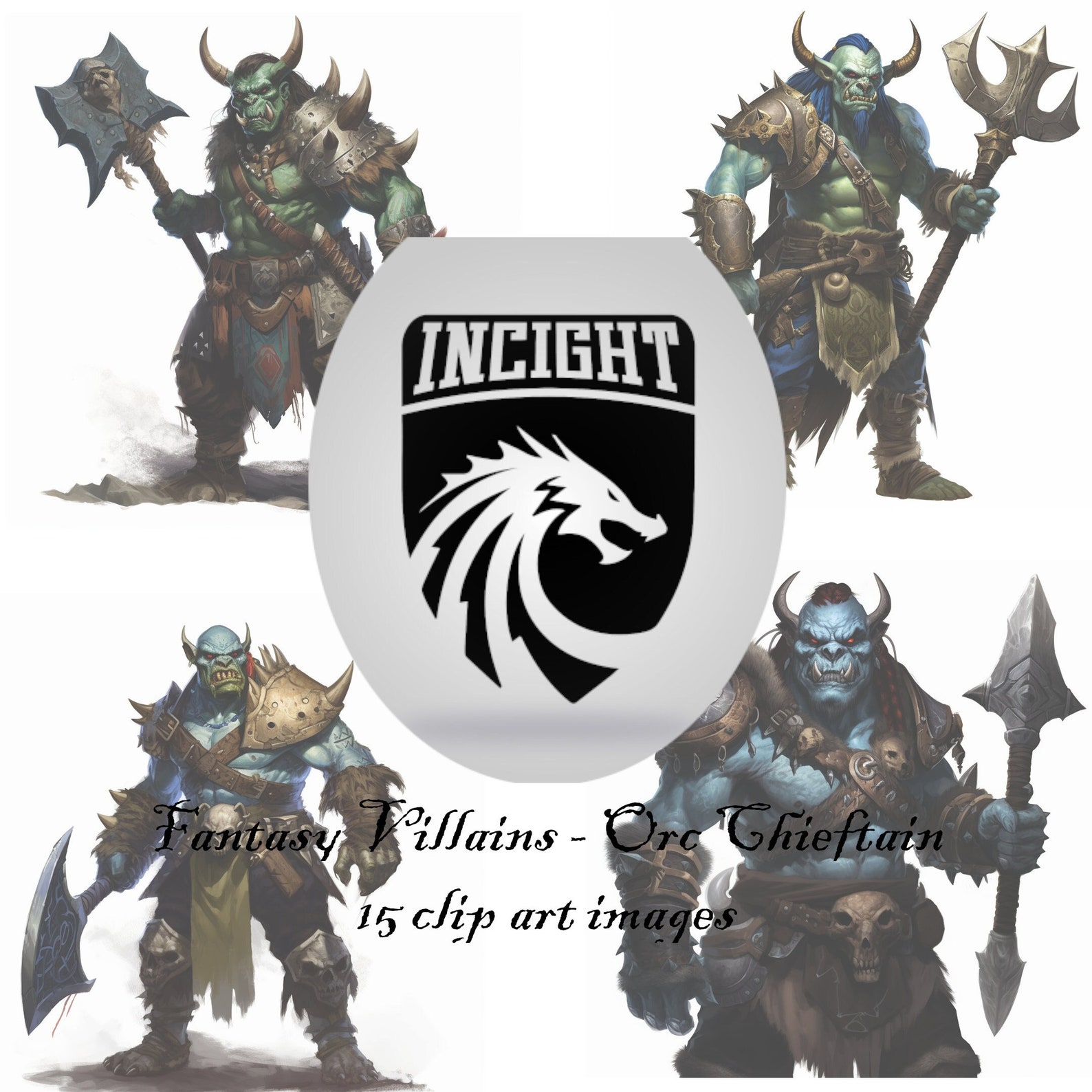 Fantasy Villains Clip Art - 15 Insidious Orc Chieftain PNG Clipart ...