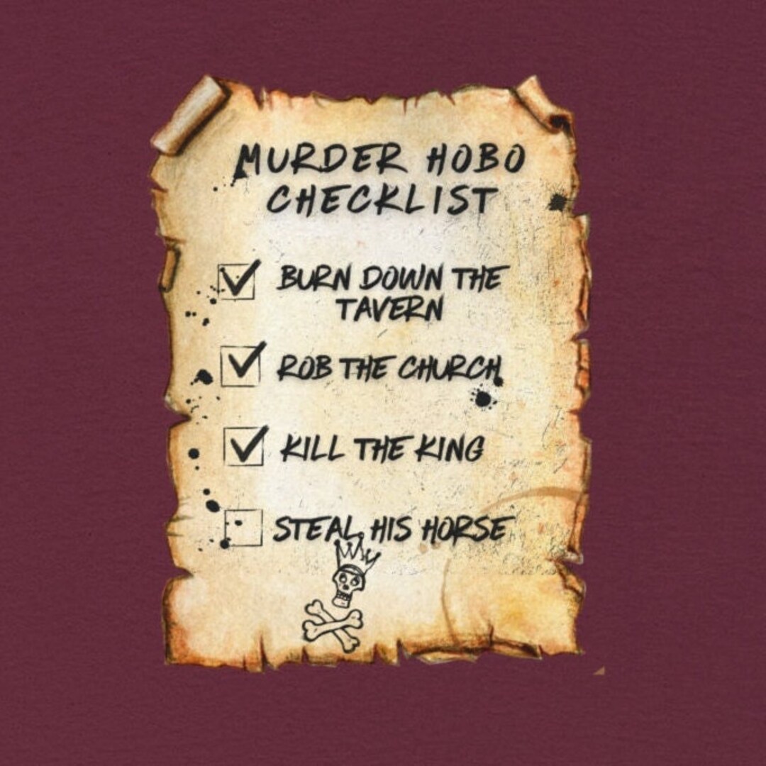 Murder Hobo Checklist Heavy Cotton RPG Tee - Etsy