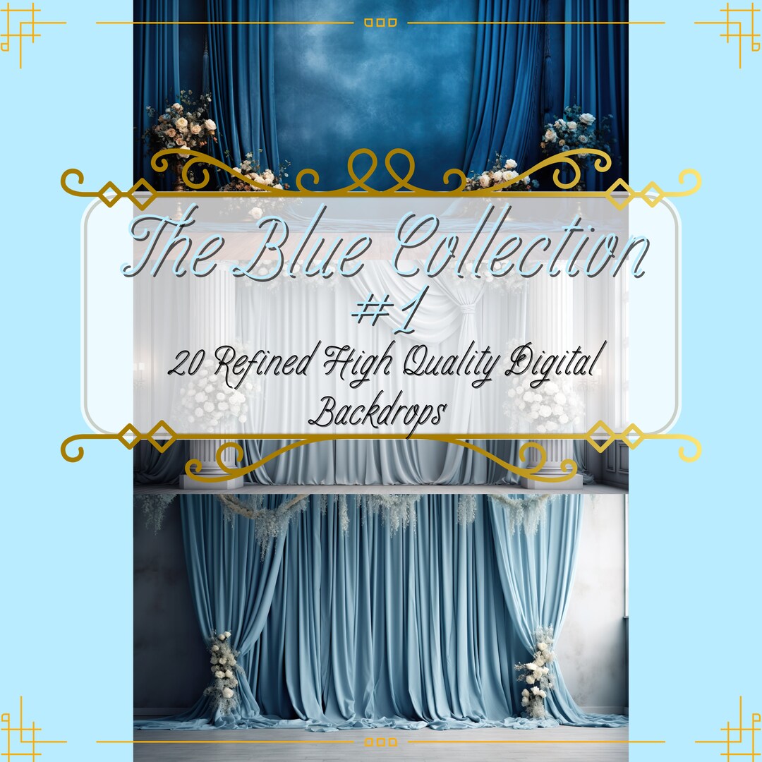 The Blue Collection #1 Digital Photography Downloadable Backdrops - Etsy