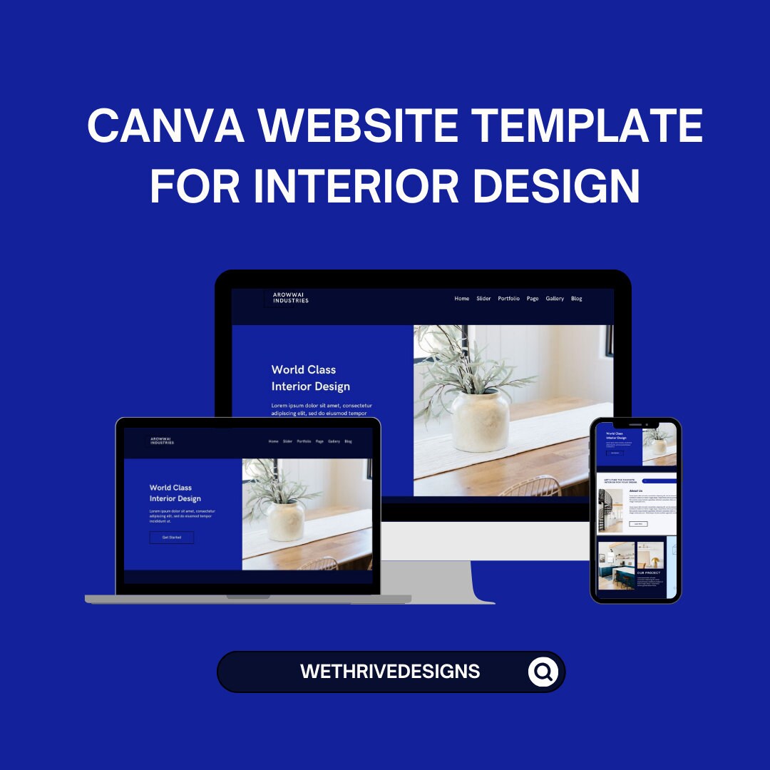 Interior Website Template, Template Design, Canva Template, Wix Website ...