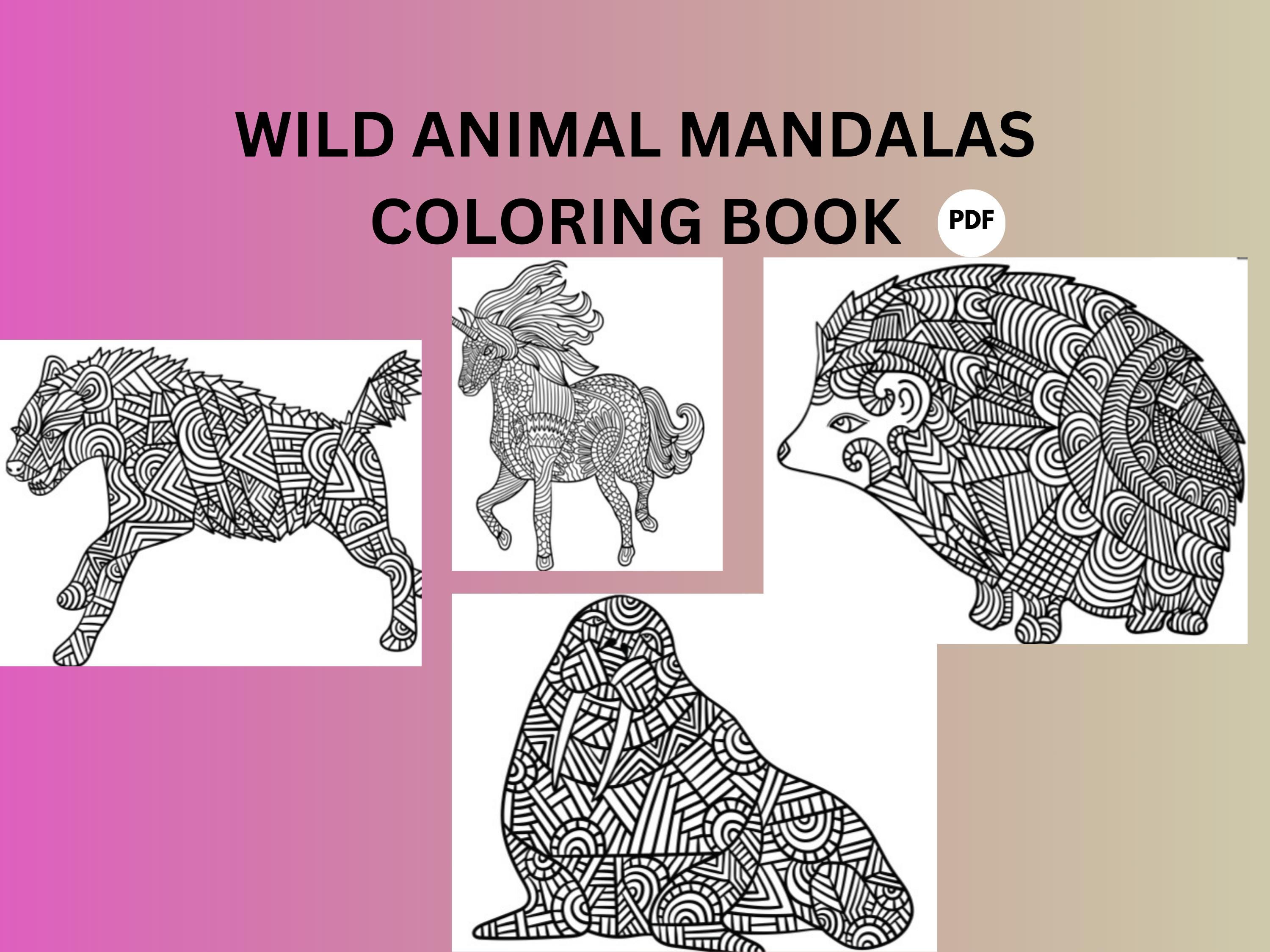 Wild Animal Mandala Coloring Book Relaxing and Educational Perfect for ...