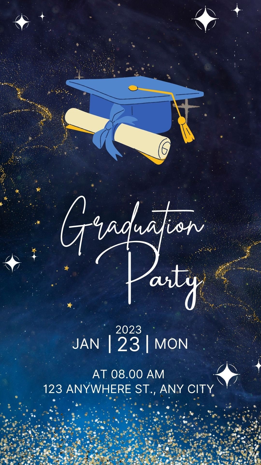 Blue Invitation for Graduation Party - Etsy