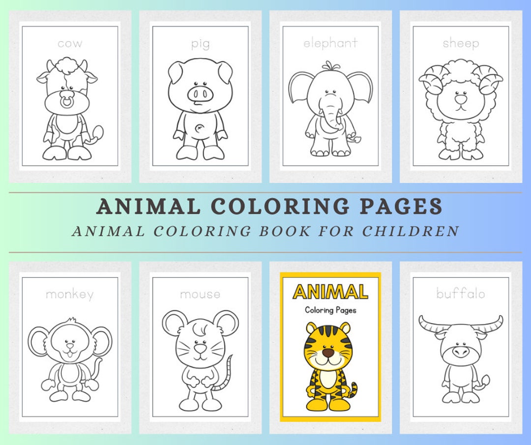 19 Pages of African Animals Coloring Book Educational and Fun Art ...