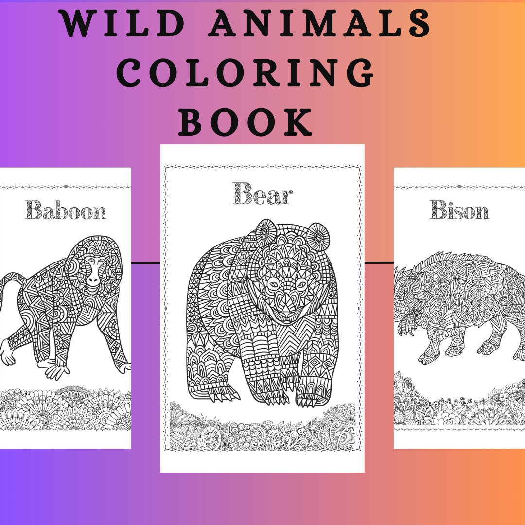 Wild Animal Mandala Coloring Book Relaxing and Educational Perfect for ...