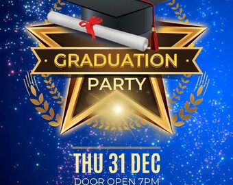 Blue Invitation for Graduation Party - Etsy