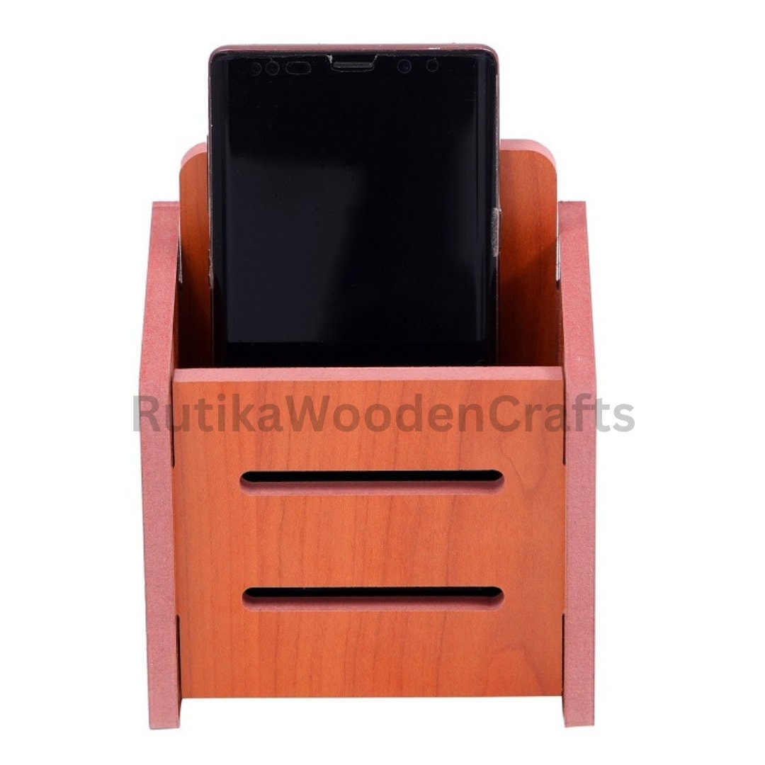 Handcrafted Wooden Mobile Stand Elegant Solution for Your - Etsy