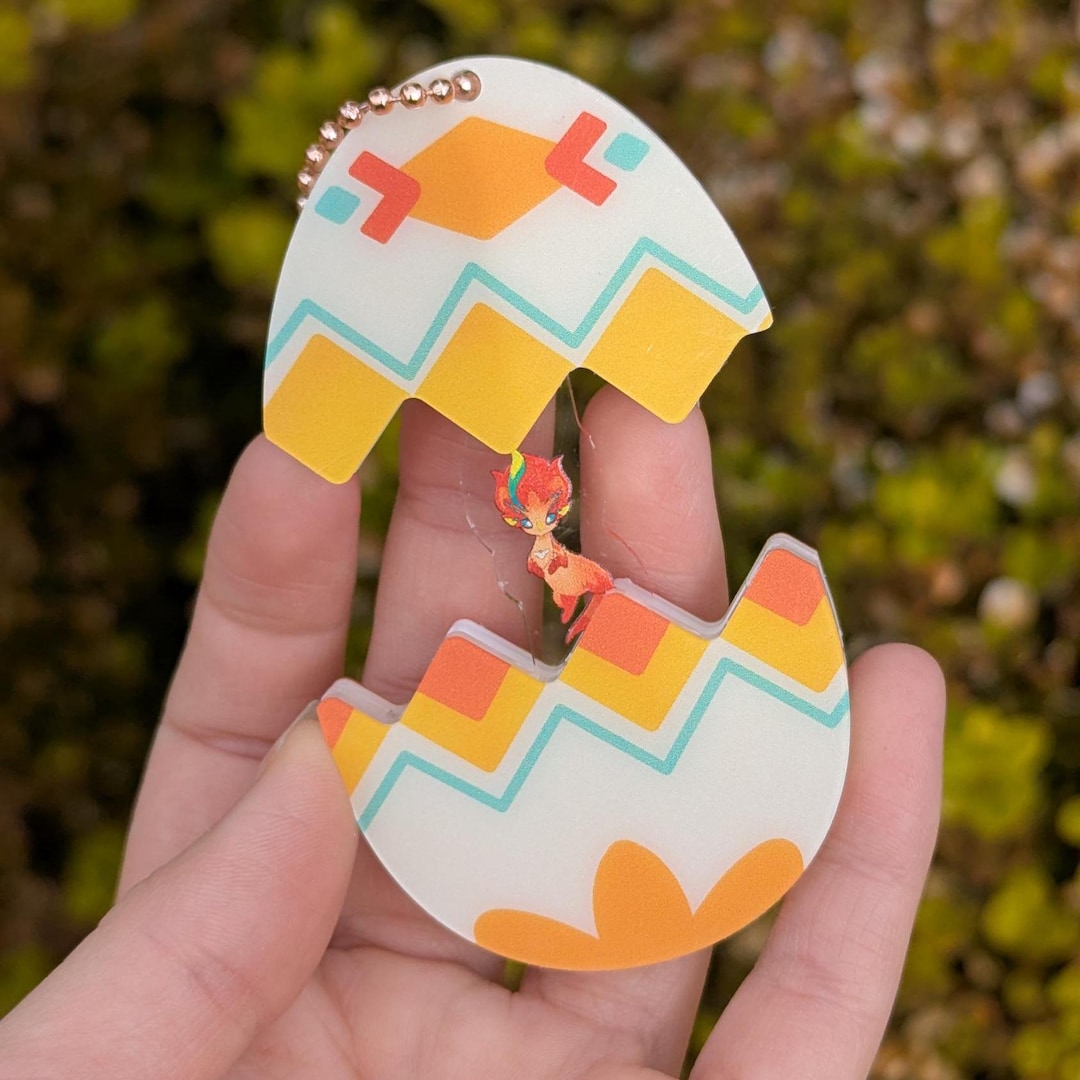 Genshin Impact Baby Dragon Egg Pet - Openable Acrylic Keychain - Etsy