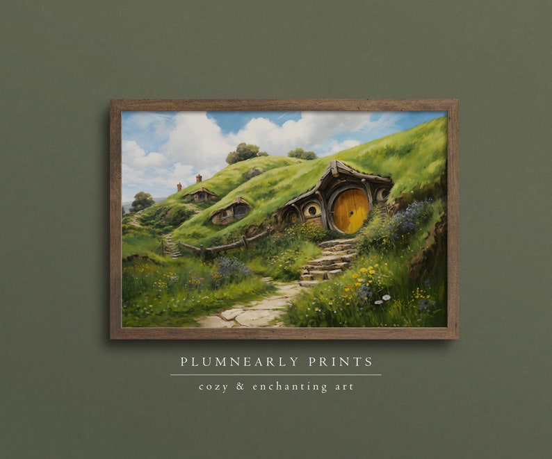Hobbit House Painting Art Print Poster, the Shire Wall Art, Hobbitcore ...