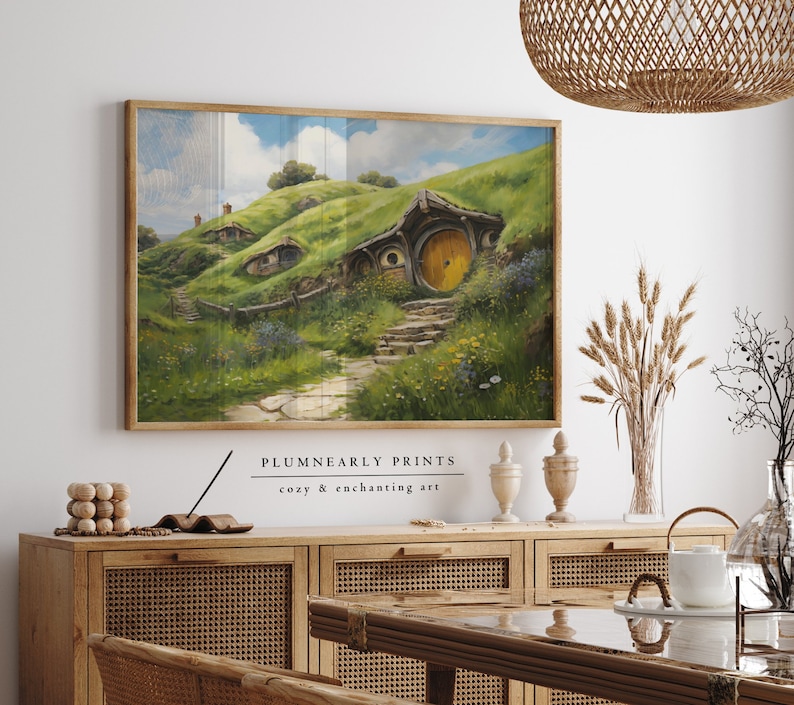 Hobbit House Painting Art Print Poster, the Shire Wall Art, Hobbitcore ...