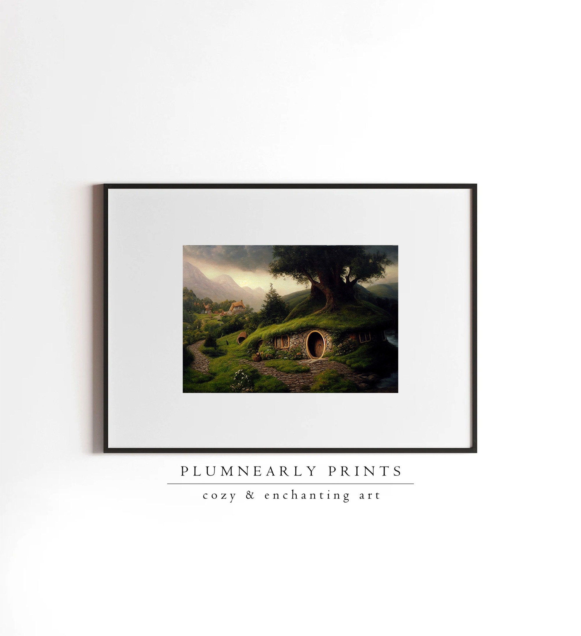 The Shire Oil Painting. Hobbitcore Decor. Hobbit Hole - Etsy