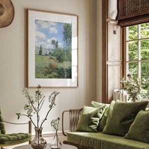 Monet French Country Landscape Oil Painting Digital Art Print, Poppy ...