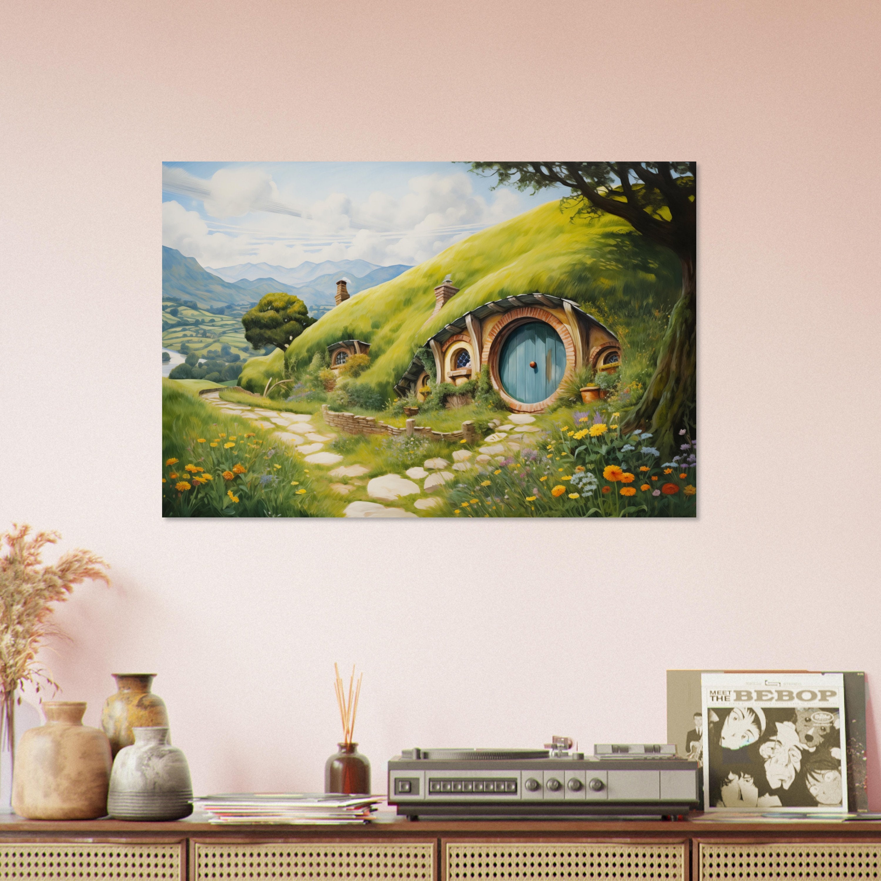 The Shire Oil Painting Print. Hobbitcore Decor. Hobbit Hole Landscape ...