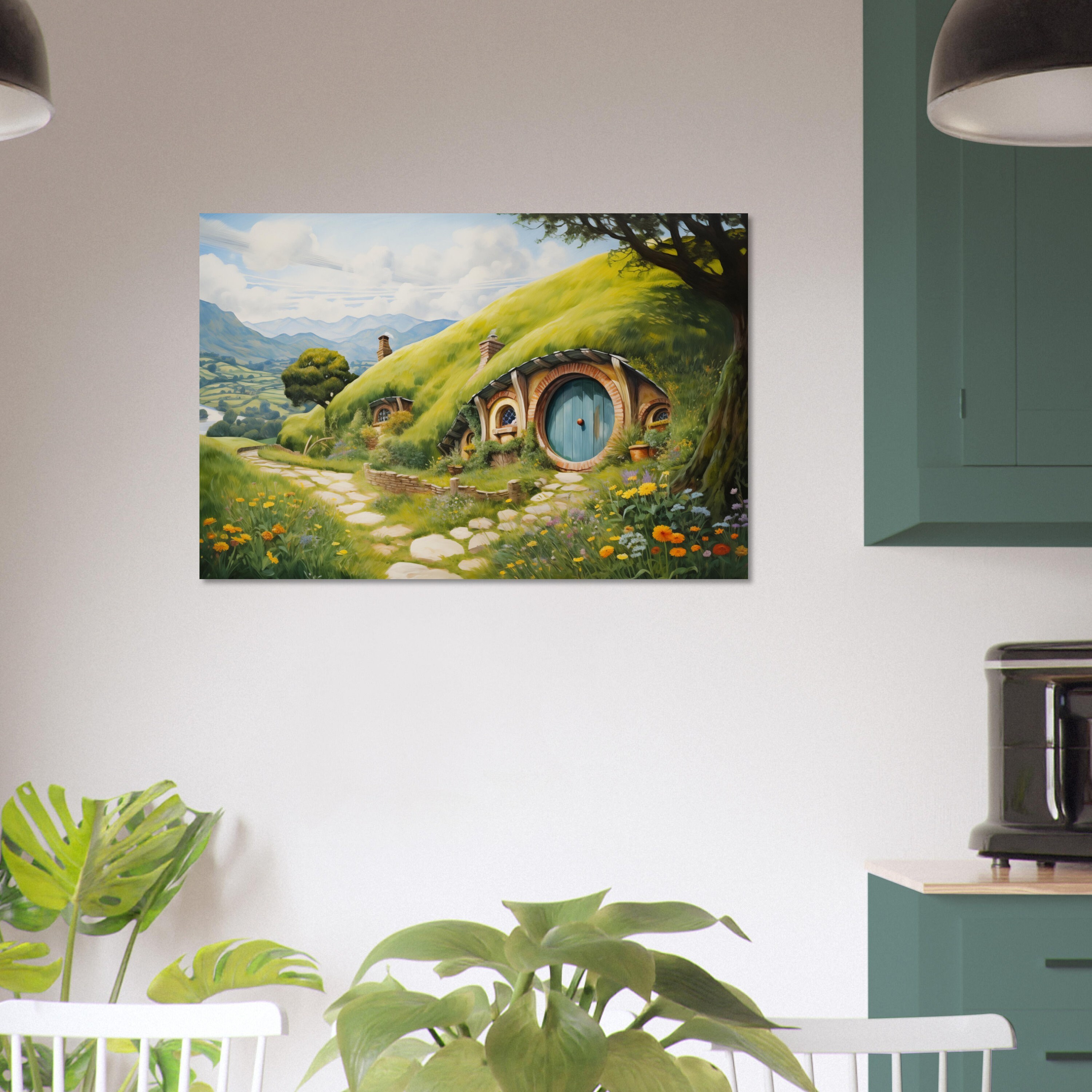 The Shire Oil Painting Print. Hobbitcore Decor. Hobbit Hole Landscape ...
