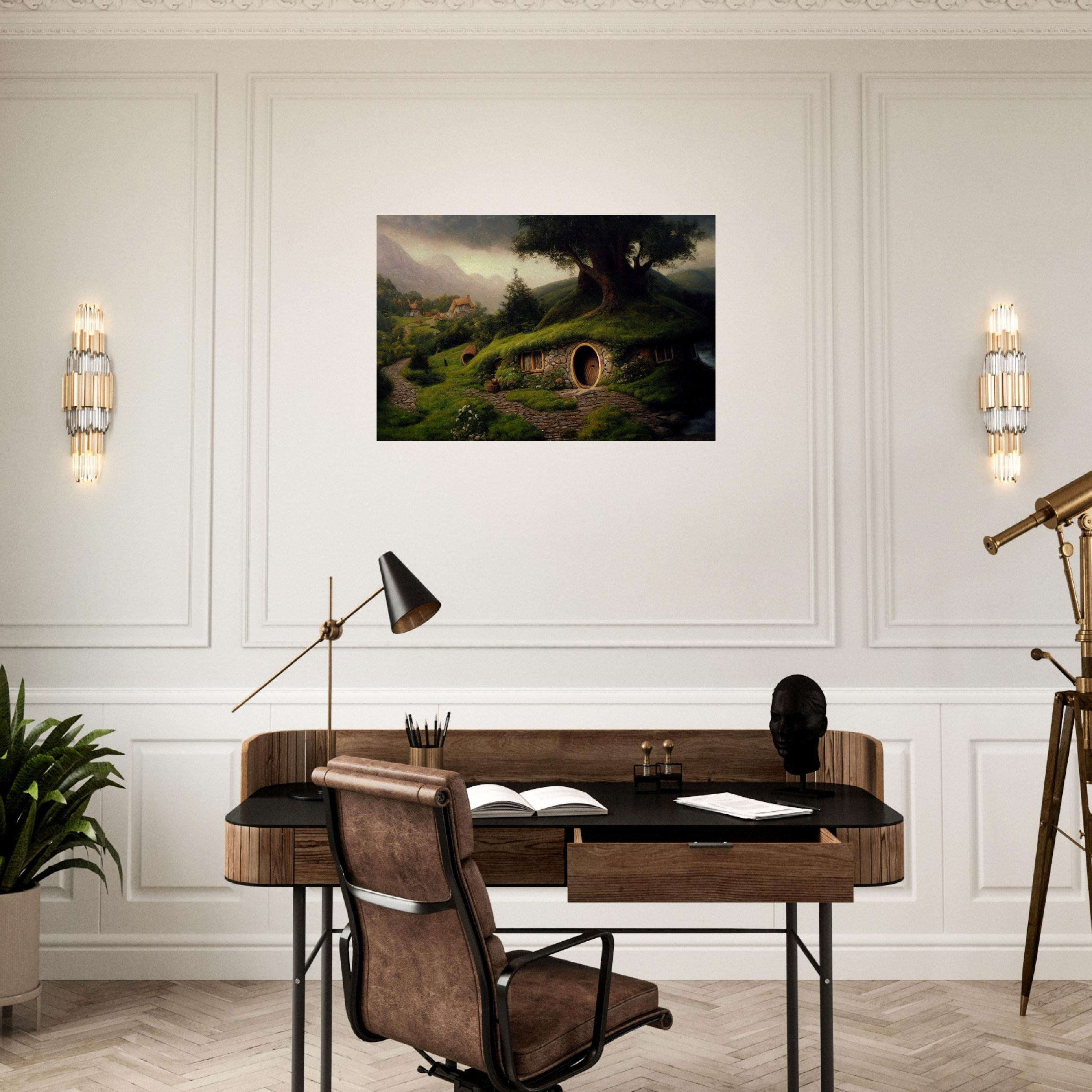 The Shire Oil Painting Print. Hobbitcore Decor. Hobbit Hole Landscape ...