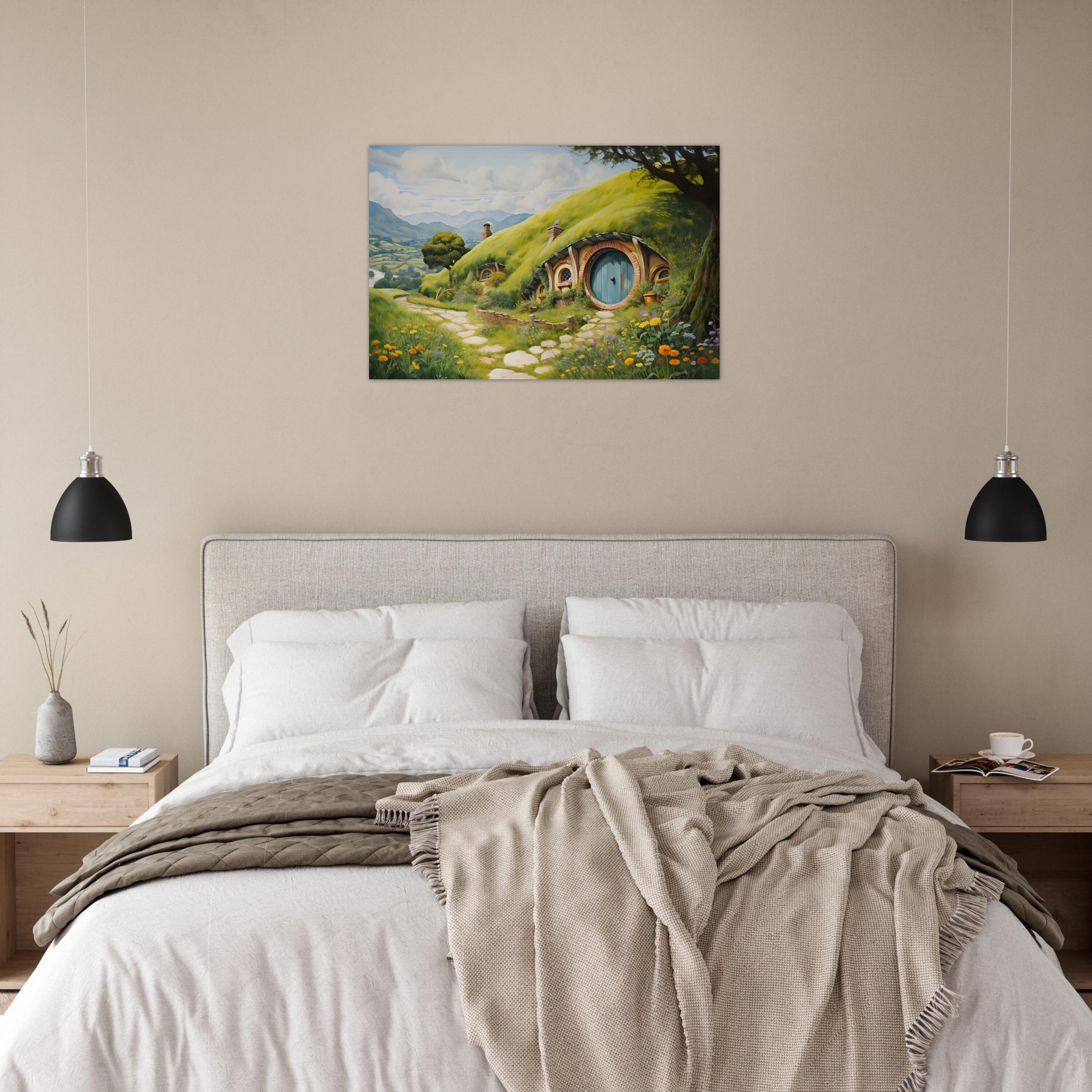 The Shire Oil Painting Print. Hobbitcore Decor. Hobbit Hole Landscape ...