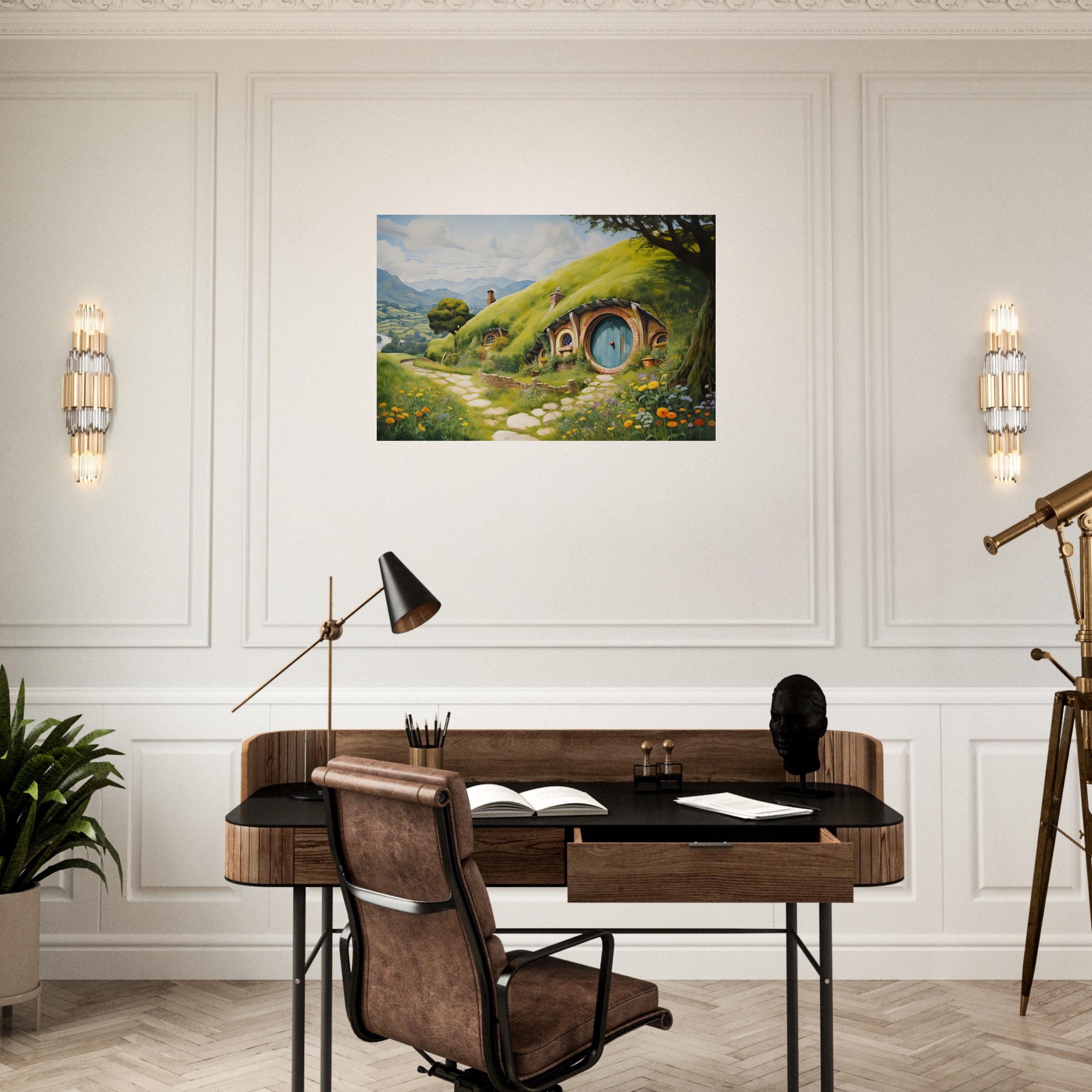 The Shire Oil Painting Print. Hobbitcore Decor. Hobbit Hole Landscape ...