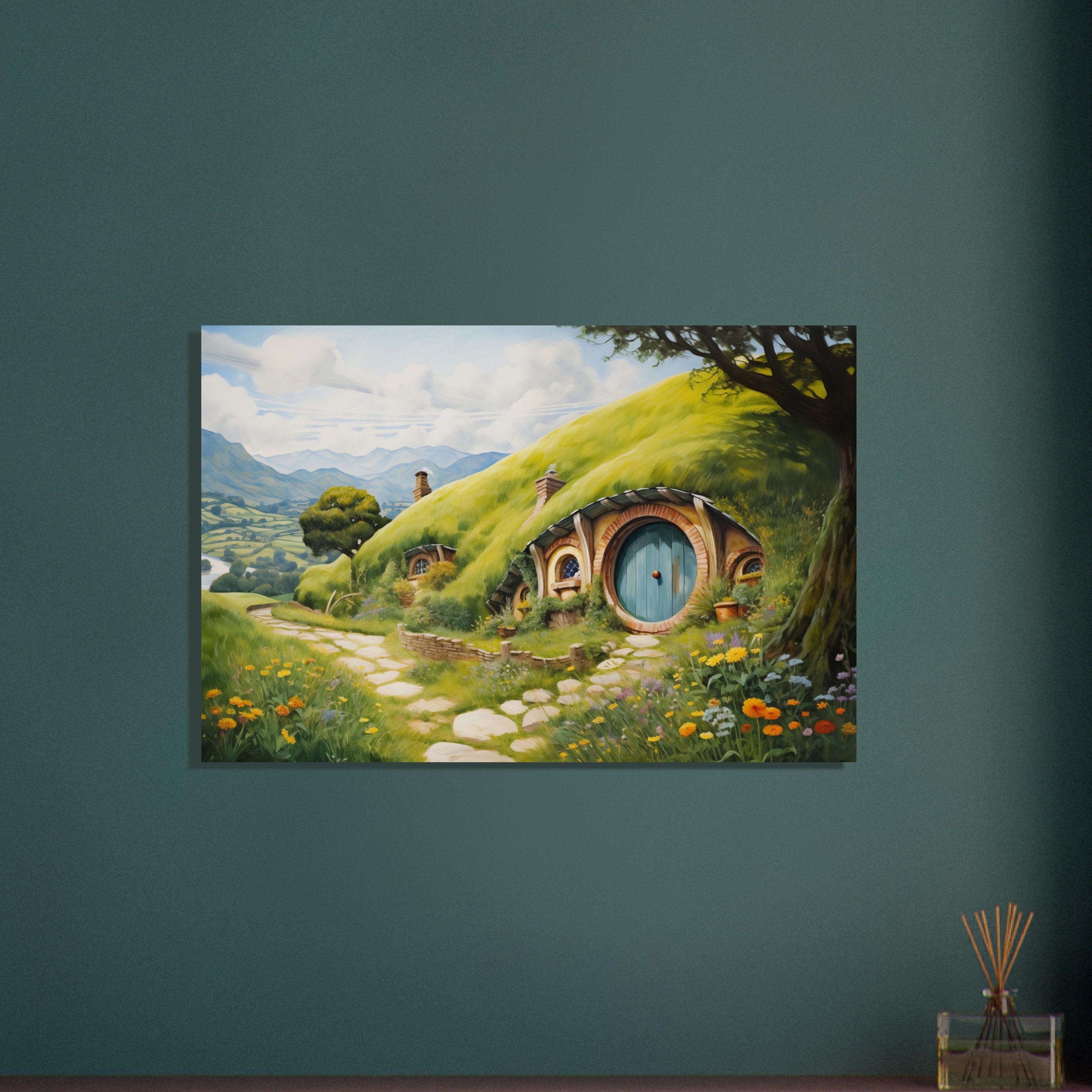 The Shire Oil Painting Print. Hobbitcore Decor. Hobbit Hole Landscape ...
