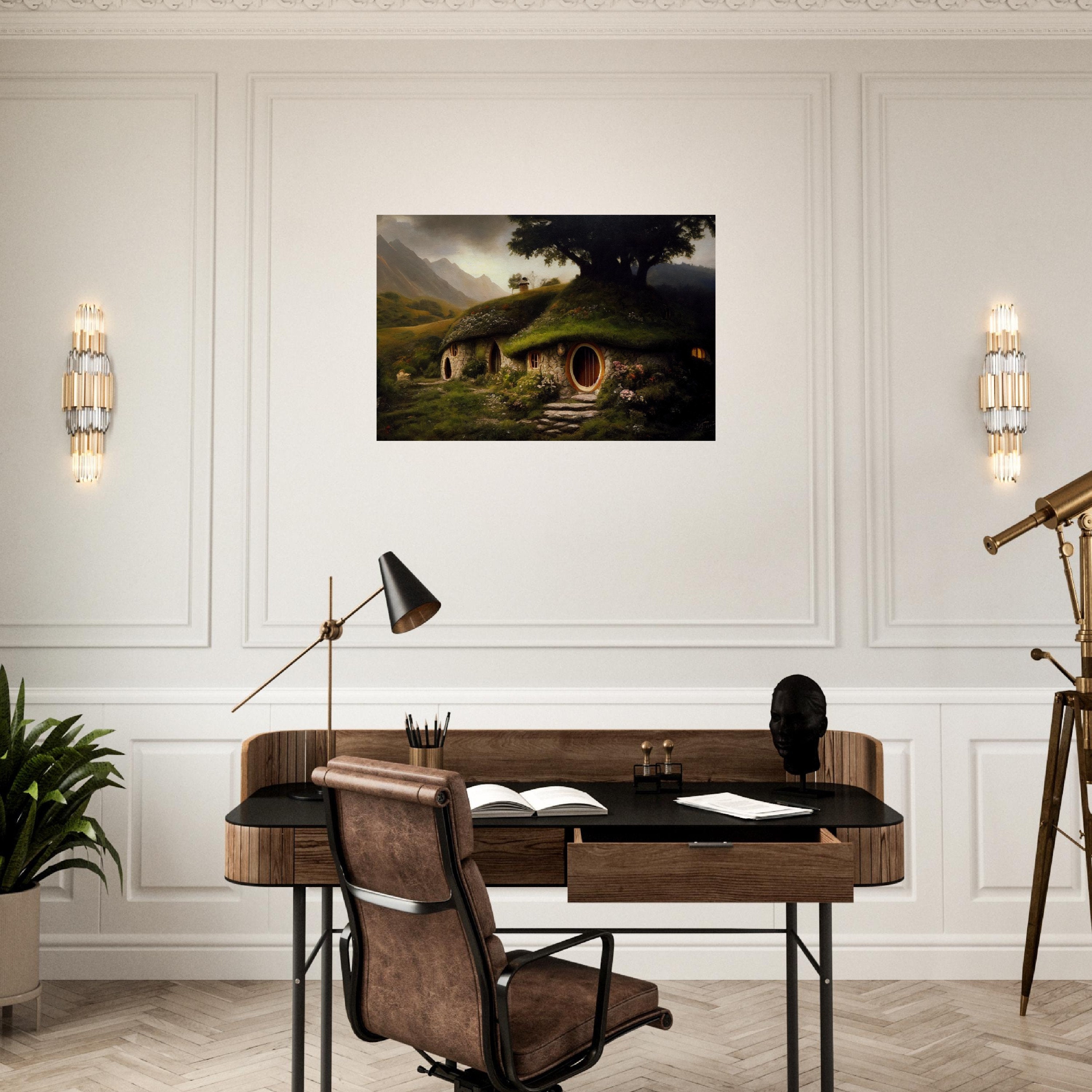 The Shire Oil Painting Print. Hobbitcore Decor. Hobbit Hole Landscape ...